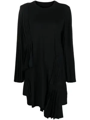 MAISON MARGIELA Pleated Asymmetric Dress - Black