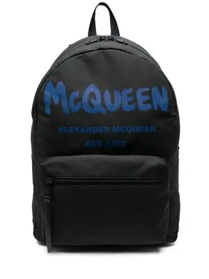 Alexander McQueen Logo-print Backpack - Black