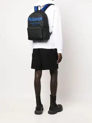 Alexander McQueen Logo-print Backpack - Black