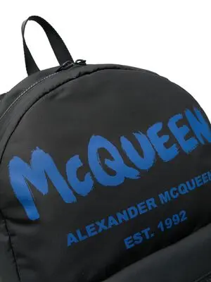 Alexander McQueen Logo-print Backpack - Black