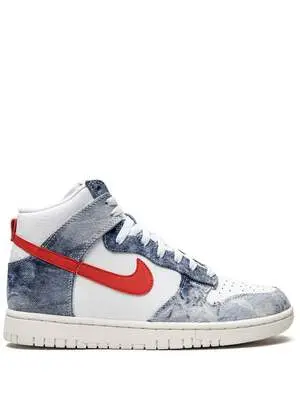 Nike Dunk High Washed Denim Sneakers - Blue