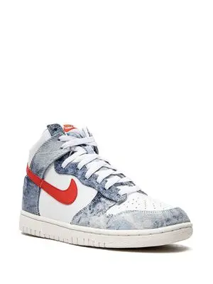 Nike Dunk High Washed Denim Sneakers - Blue