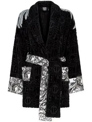 Philipp Plein Silver Eagle Short Bathrobe