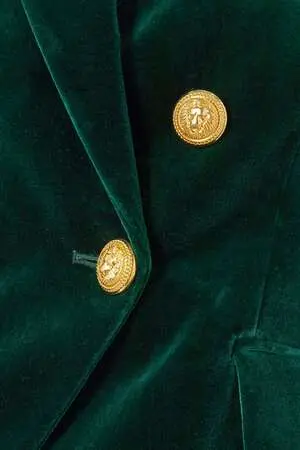 Balmain Double-breasted Cotton-velvet Blazer