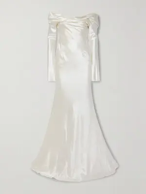 DANIELLE FRANKEL Noa Off-the-shoulder Gown - Neutrals