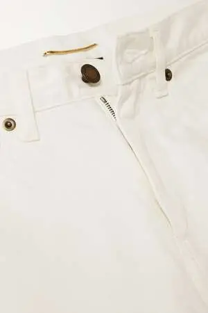Saint Laurent Distressed High-rise Slim-leg Jeans