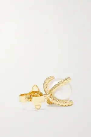 David Yurman Cable Collectibles 18-karat Pearl And Diamond Earrings