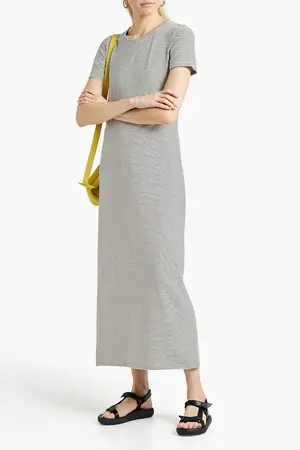 Theory Cherryal Striped Stretch Pima Cotton And Modalblend Jersey Midi Dress