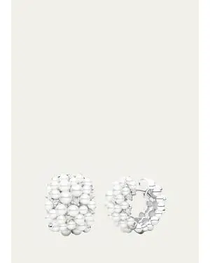 Paul Morelli Lagrange Pearl And Diamond Huggie Earrings - White