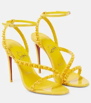 CHRISTIAN LOUBOUTIN Mafaldina Spikes 100 Leather Sandals - Yellow
