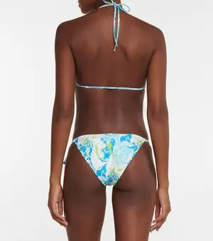 Melissa Odabash Portugal Paisley Printed Bikini Top - Blue