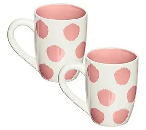 C&F HOME Carol & Frank Set Of 2 30oz Dot Christmas Mugs - One-color