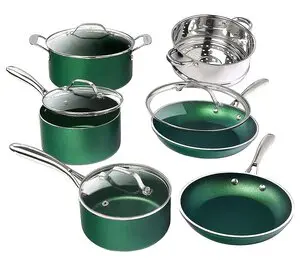 GRANITESTONE 10 Piece Emerald Non-stick Cookwar E Set - One-color