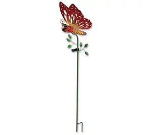 SUNSET VISTA DESIGNS Svd 41' Orange Butterfly/hummingbird Feed Solar Stake - One-color
