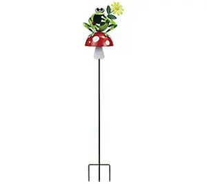 SUNSET VISTA DESIGNS Svd 41' Froggy Mushroom Solar Garden Stake - One-color