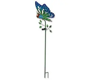 SUNSET VISTA DESIGNS Svd 41' Blue Butterfly Solar Garden Stake - One-color