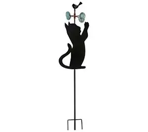 SUNSET VISTA DESIGNS Black Cat Silhouette Garde N Stake Spinner - One-color