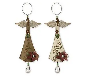 SUNSET VISTA DESIGNS Rusty Hinge Angel Ornament S Set Of 2 - One-color
