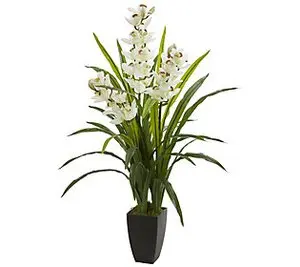 NEARLY NATURAL 45in. Cymbidium Orchid Artificial Plant - One-color