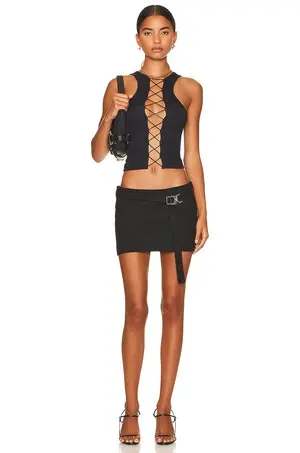 EB DENIM Wrap Mini Skirt