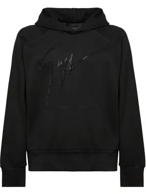 GIUSEPPE ZANOTTI Crystal Embellished Logo Hoodie