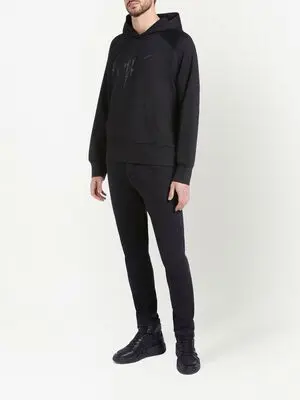 GIUSEPPE ZANOTTI Crystal Embellished Logo Hoodie