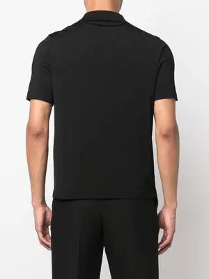 Sandro Knitted Polo With Zip Collar - Black