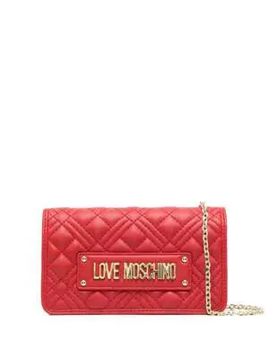 Moschino Diamond-quilted Logo-lettering Crossbody Bag
