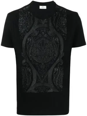 Etro Embroidered-logo T-shirt - Black