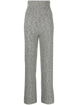 Off-White Diag-print Knitted Trousers - Grey