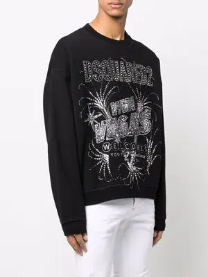 Dsquared2 Las Vegas Printed Sweatshirt In Black - 76% Off