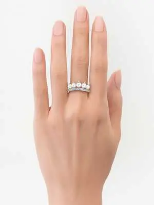 TASAKI 18kt White Gold Collection Line Danger Plus Diamond Pavé Ring