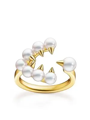 TASAKI 18kt Yellow Akoya Pearl Danger Trap Ring - Gold