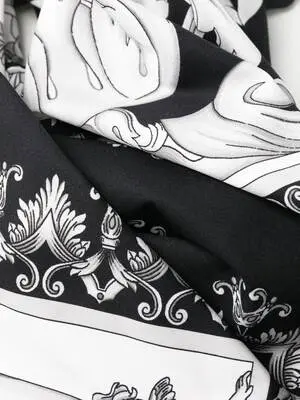 Versace Silver Baroque-print Leggings
