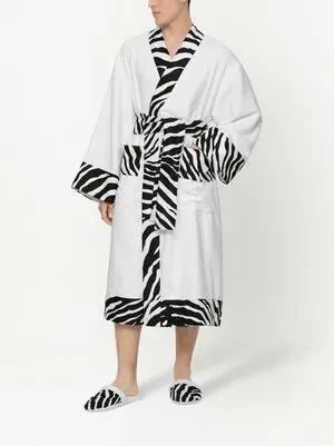 Dolce & Gabbana Cotton Terry Bath Robe - White