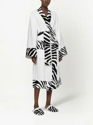Dolce & Gabbana Cotton Terry Bath Robe - White