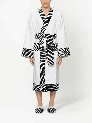Dolce & Gabbana Cotton Terry Bath Robe - White