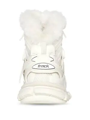 Balenciaga Track Hike Fur-fur Sneaker Boots - Neutrals