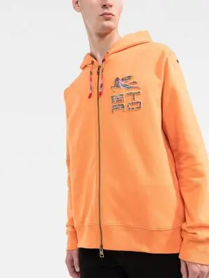 Etro Logo-debossed Zip-up Hoodie