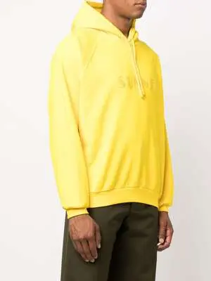 Sunnei Logo Drawstring Hoodie - Yellow