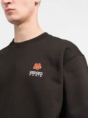 Kenzo Boke Flower-embroidered Cotton Sweatshirt