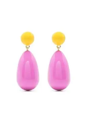 ESHVI Drop-Design Earrings Pink