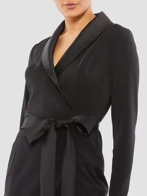 Mac Duggal Ieena Tuxedo Mini Dress