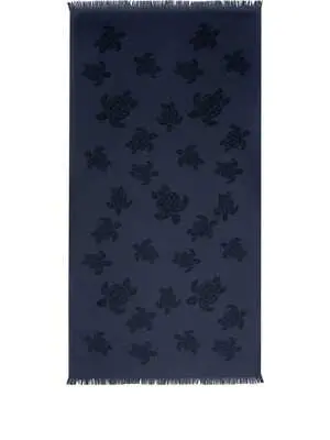 Vilebrequin Turtle Fringed Bath Towel - Blue