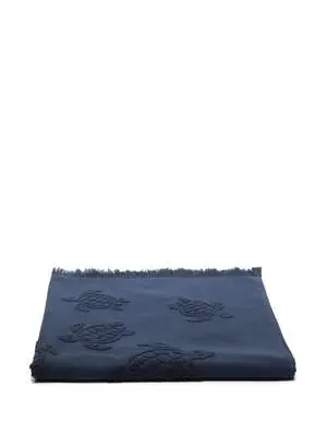 Vilebrequin Turtle Fringed Bath Towel - Blue