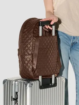 Mz Wallace Metro Quilted Backpack - Walnut