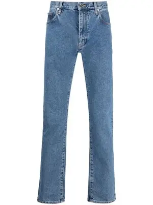 Off-White Logo-print Straight-leg Jeans