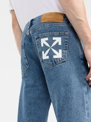 Off-White Logo-print Straight-leg Jeans