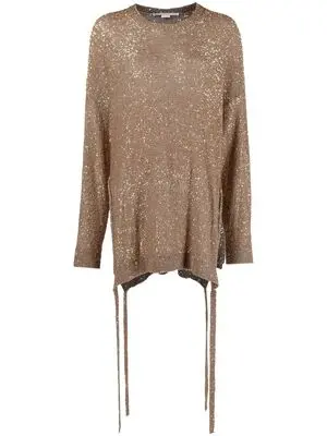 Stella McCartney Sequinned Side-tie Jumper - Grey