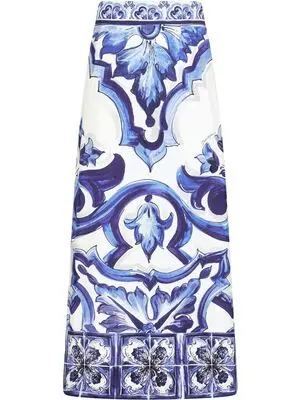 DOLCE & GABBANA Dolce & Gabbana Majolica-Print Maxi Skirt